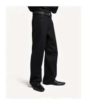 Balenciaga Curved Knee Cotton Denim Pants