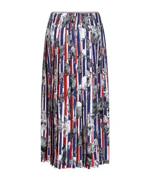Thom Browne Hector Dog Striped Midi Skirt