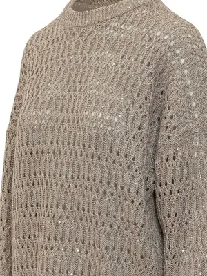 Brunello Cucinelli Crochet Crewneck Jumper - Beige