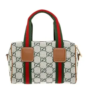 Gucci Mini Gg Handbag With Signature Webbing Stripes - Gray