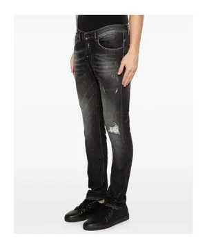 DONDUP Distressed Belt Loops Jeans - Black