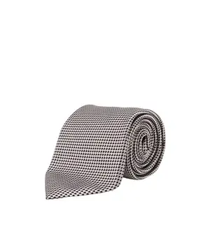 TOM FORD Micro Pattern Neck Tie - Gray