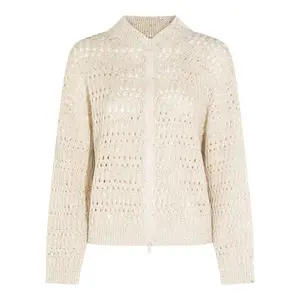 Brunello Cucinelli Long Sleeve Zipped Cardigan - Beige