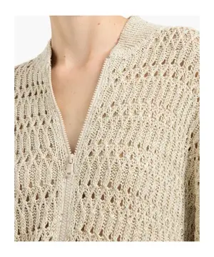 Brunello Cucinelli Long Sleeve Zipped Cardigan - Beige