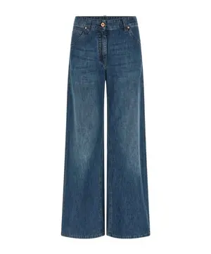 Brunello Cucinelli Logo Patch Wide-leg Jeans