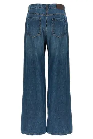 Brunello Cucinelli Logo Patch Wide-leg Jeans
