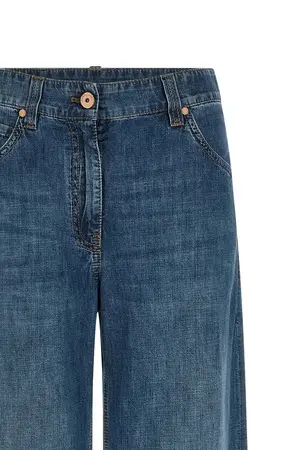 Brunello Cucinelli Logo Patch Wide-leg Jeans