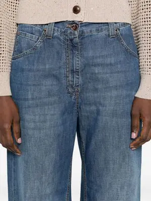 Brunello Cucinelli Logo Patch Wide-leg Jeans