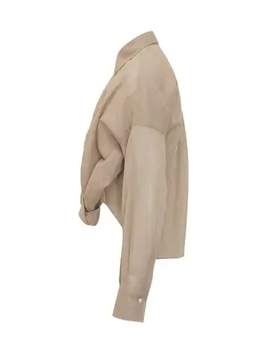 Brunello Cucinelli Long-sleeved Taffeta Shirt - Brown