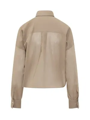 Brunello Cucinelli Long-sleeved Taffeta Shirt - Brown