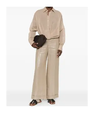 Brunello Cucinelli Long-sleeved Taffeta Shirt - Brown