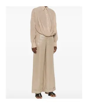 Brunello Cucinelli Long-sleeved Taffeta Shirt - Brown