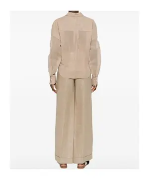 Brunello Cucinelli Long-sleeved Taffeta Shirt - Brown