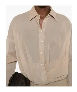 Brunello Cucinelli Long-sleeved Taffeta Shirt - Brown