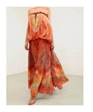 Zimmermann Luna Twist Bandeau Gown - Ruby Tie-dyeing