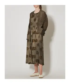 UMA WANG Sleeveless Round Neck Maxi Dress - Brown