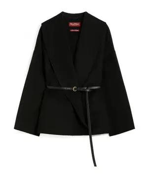 Max Mara Shawl Collar Belted Coat - Black