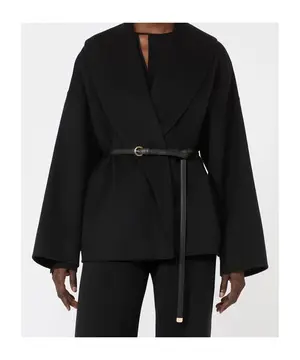 Max Mara Shawl Collar Belted Coat - Black