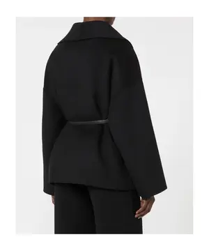 Max Mara Shawl Collar Belted Coat - Black