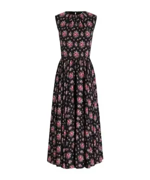 Dolce & Gabbana Sleeveless Floral Print Charmeuse Dress