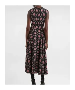 Dolce & Gabbana Sleeveless Floral Print Charmeuse Dress