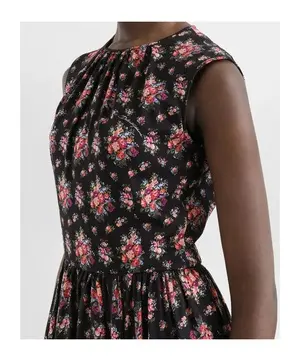 Dolce & Gabbana Sleeveless Floral Print Charmeuse Dress