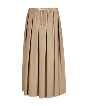 Max Mara Poplin Pleated Skirt - Desert-colored
