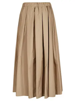 Max Mara Poplin Pleated Skirt - Desert-colored