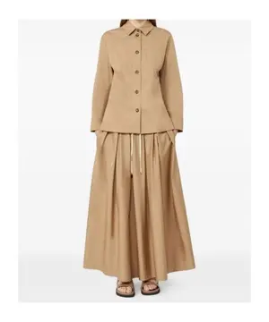 Max Mara Poplin Pleated Skirt - Desert-colored