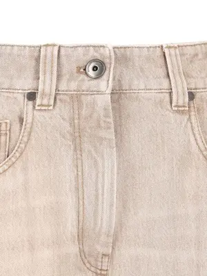 Brunello Cucinelli Mid-waisted Wide-leg Jeans - Light Brown