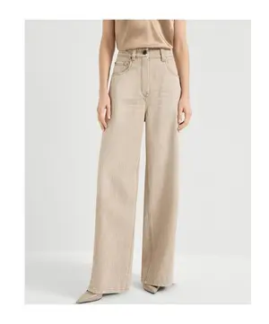 Brunello Cucinelli Mid-waisted Wide-leg Jeans - Light Brown