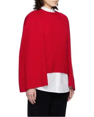 TOTEME Crewneck Knit Cape - Red