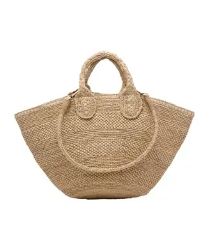 IBELIV Woven Tote Bag With Strap Detail