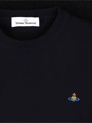 VIVIENNE WESTWOOD Long Sleeve Crewneck Jumper With Orb Embroidery - Black