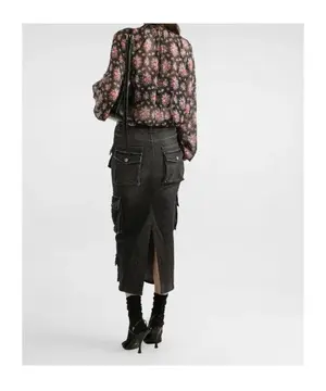 Dolce & Gabbana Belted Midi Skirt With Pockets - Black