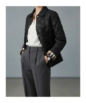 Burberry Quilted Cotton Jacket With Classic Collar