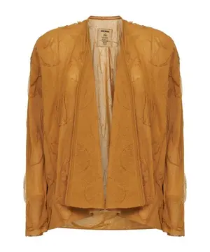 UMA WANG Long-sleeved Knitted Cardigan - Brown