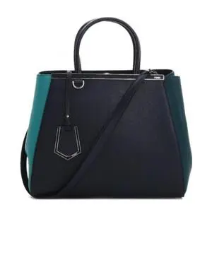 Fendi Color Blocked Top Handle Handbag - Black