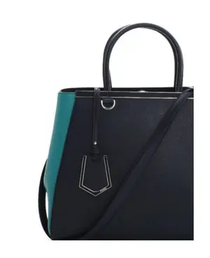 Fendi Color Blocked Top Handle Handbag - Black