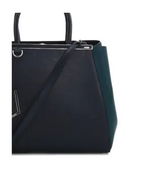 Fendi Color Blocked Top Handle Handbag - Black