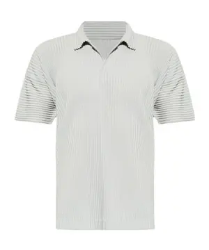 Issey Miyake Plissé-effect Polo Shirt - Grey