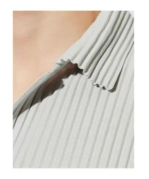 Issey Miyake Plissé-effect Polo Shirt - Grey