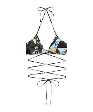 Emilio Pucci Occhi" Wrap Triangle Bikini Top - Black
