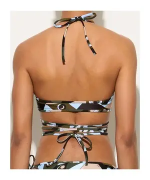 Emilio Pucci Occhi" Wrap Triangle Bikini Top - Black