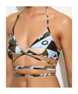 Emilio Pucci Occhi" Wrap Triangle Bikini Top - Black