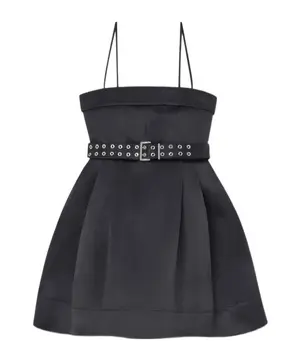 GANNI Belted Full Skirt Mini Dress