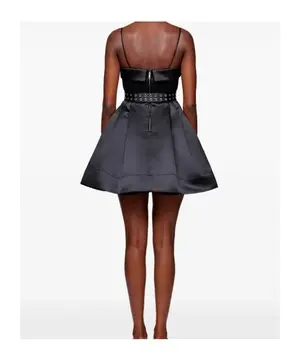 GANNI Belted Full Skirt Mini Dress
