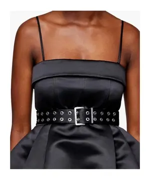 GANNI Belted Full Skirt Mini Dress