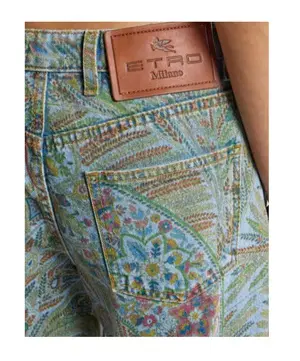 Etro Paisley Print Jeans - Light Blue