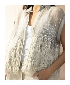 Brunello Cucinelli Sequin And Fringe Embellished Sleeveless Top